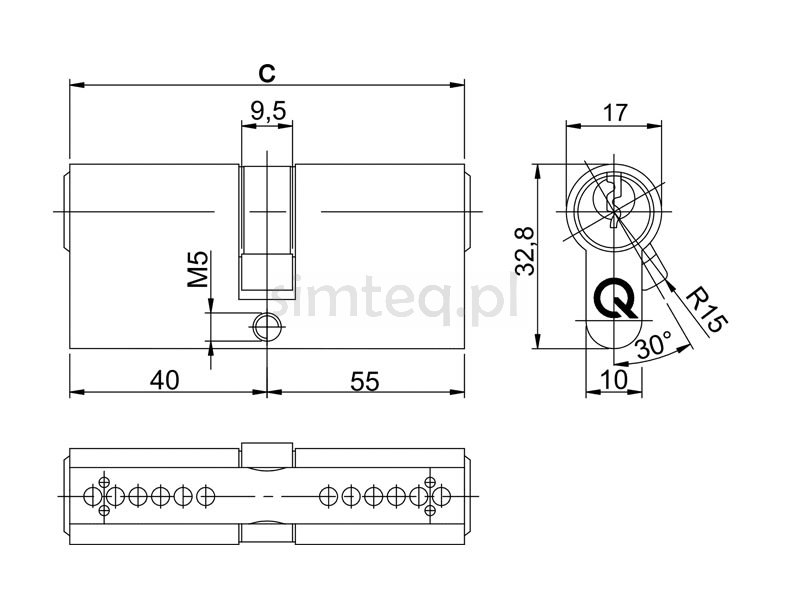 Wkładka bębenkowa 40/55 - Wkładki do drzwi. Simteq - Duży wybór akcesoriów do okien i drzwi